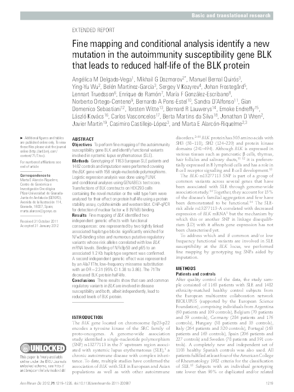 Pdf Fine Mapping And Conditional Analysis Identify A New Mutation In The Autoimmunity