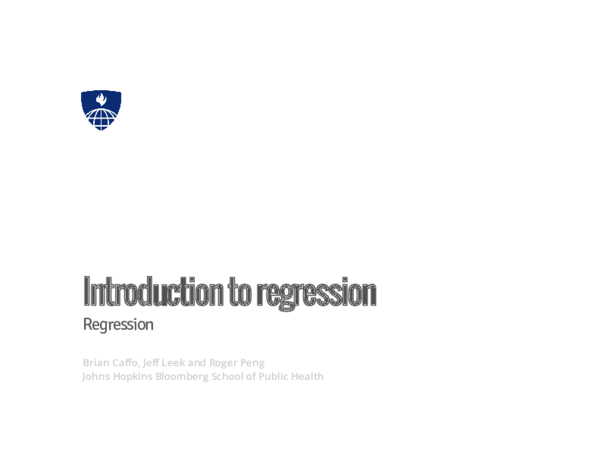 (PDF) Introduction to regression