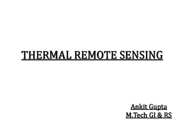 (PDF) Thermal Remote Sensing