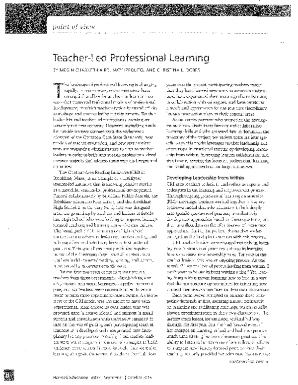 (PDF) Teacher-led professional learning