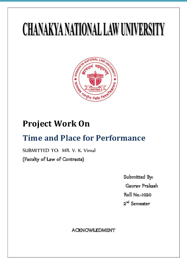 (DOC) Project Work On contract