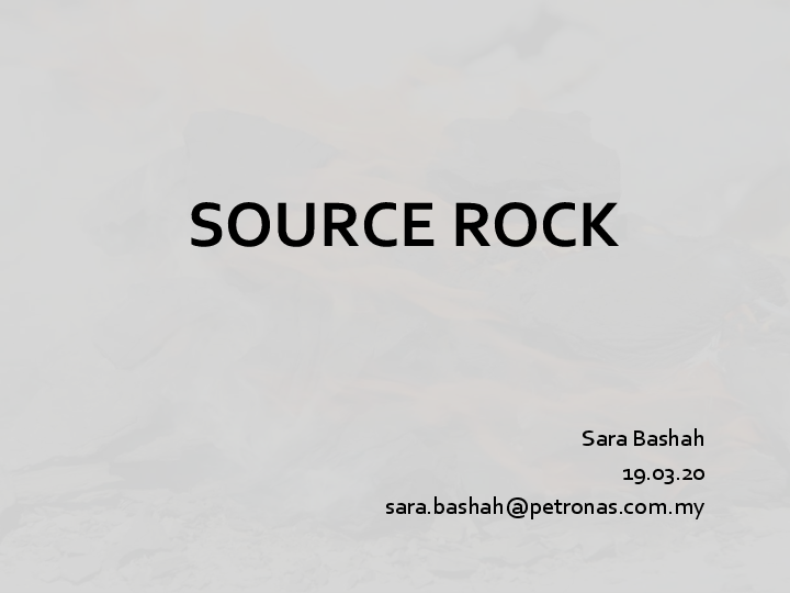 (PDF) SOURCE ROCK GEOCHEMISTRY