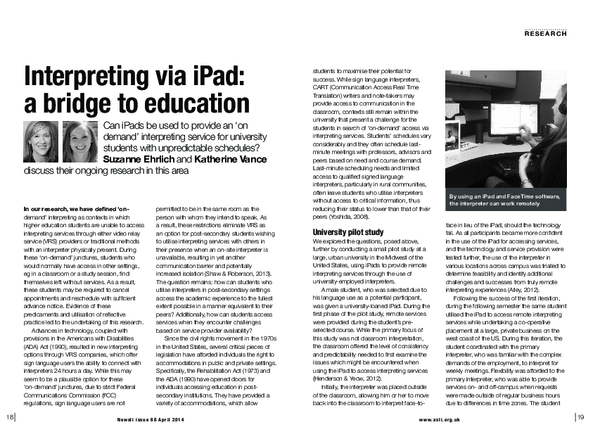 (PDF) Interpreting via iPad: a bridge to education