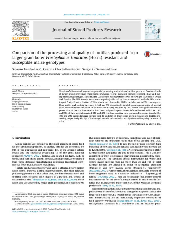 (PDF) Comparison of the processing and quality of tortillas produced ...