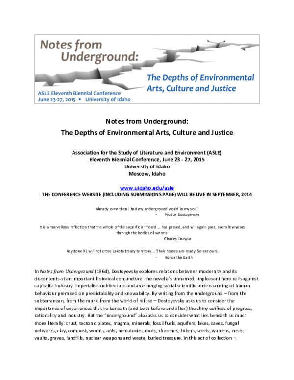 (PDF) Notes from underground