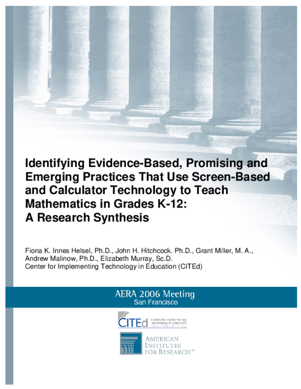 (PDF) Identifying Evidence-Based, Promising and Emerging Practices That ...