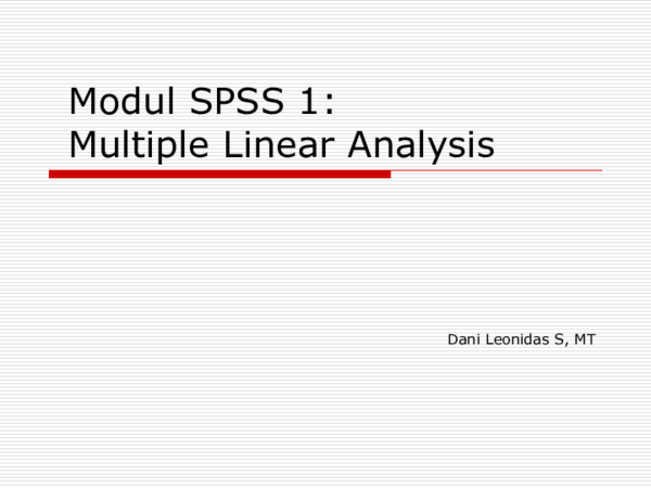 (PPT) Modul SPSS 1 regresi