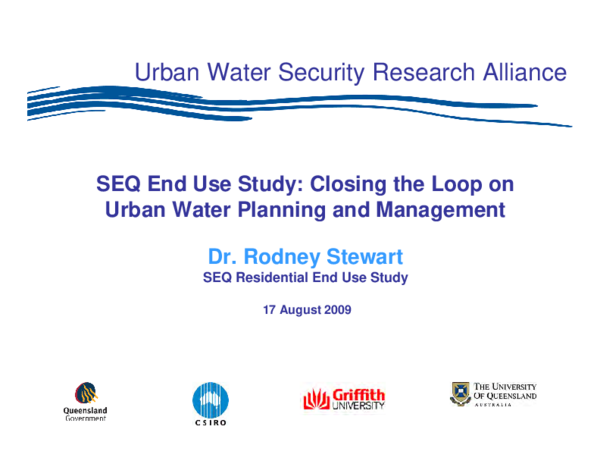(PDF) SEQ End Use Study: Closing the Loop on Urban Water Planning and ...