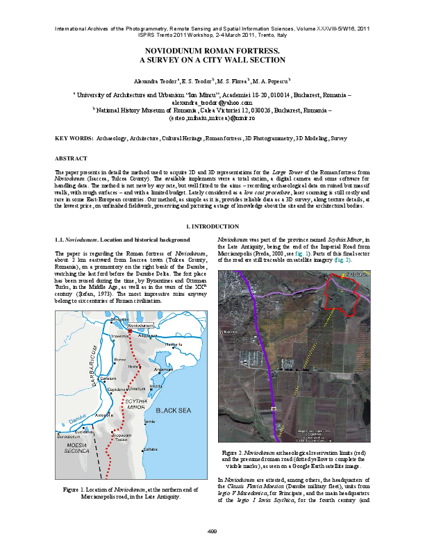 Noviodunum Roman Fortress. A Survey on a City Wall Section