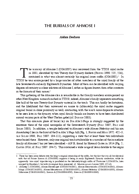 (PDF) The Burials of Ahmose I