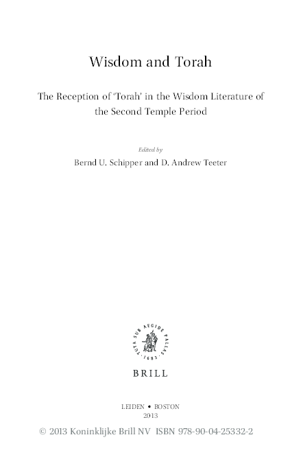 (PDF) “Torah, Wisdom, and the Composition of Rewritten Scripture ...