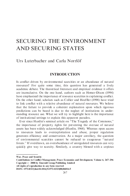 Pdf Securing The Environment And Securing States