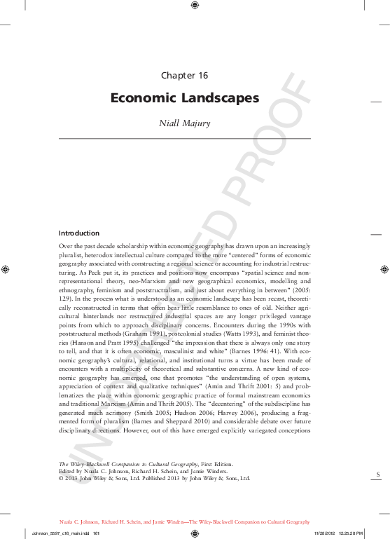 (PDF) Economic Landscapes