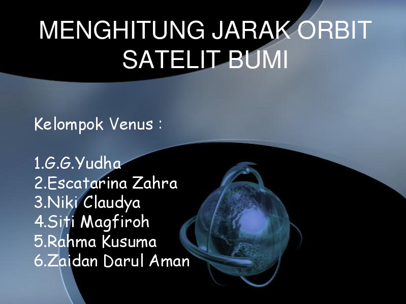 (PPT) Menghitung Jarak Orbit Satelit Bumi