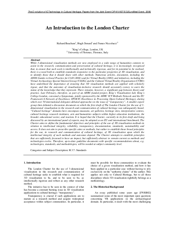 (PDF) An introduction to the London charter