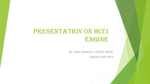 (PPT) Basics of HCCI engine