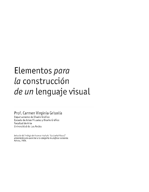 (PDF) Elementos para la construcción de un lenguaje visual (Elements ...