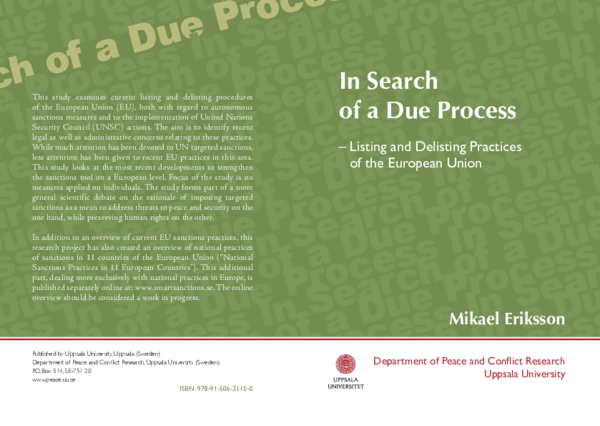 (PDF) In Search of a Due Process – Listing and Delisting Practices of ...