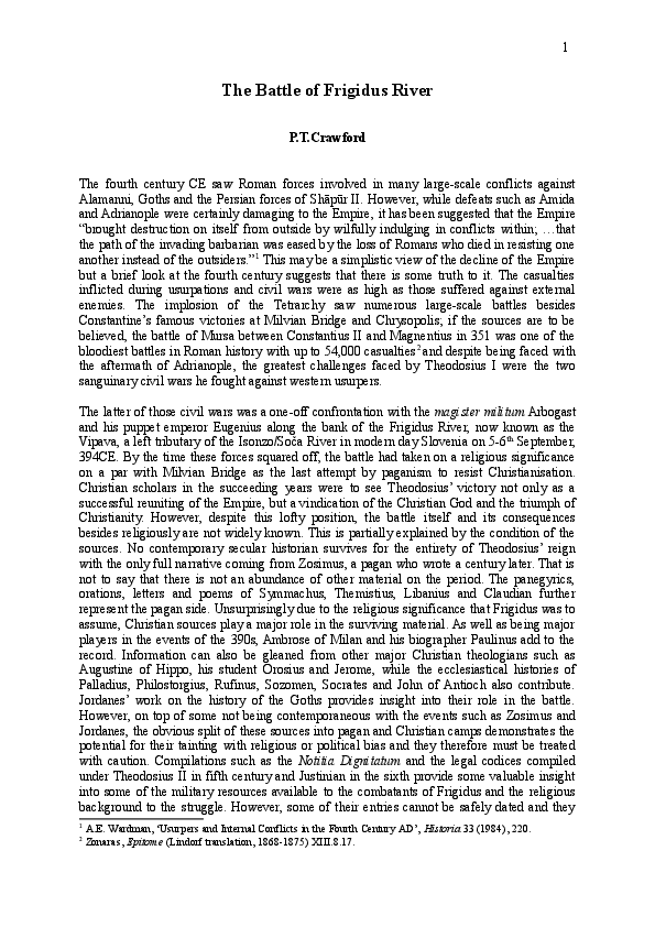 (DOC) ‘The Battle of Frigidus River'