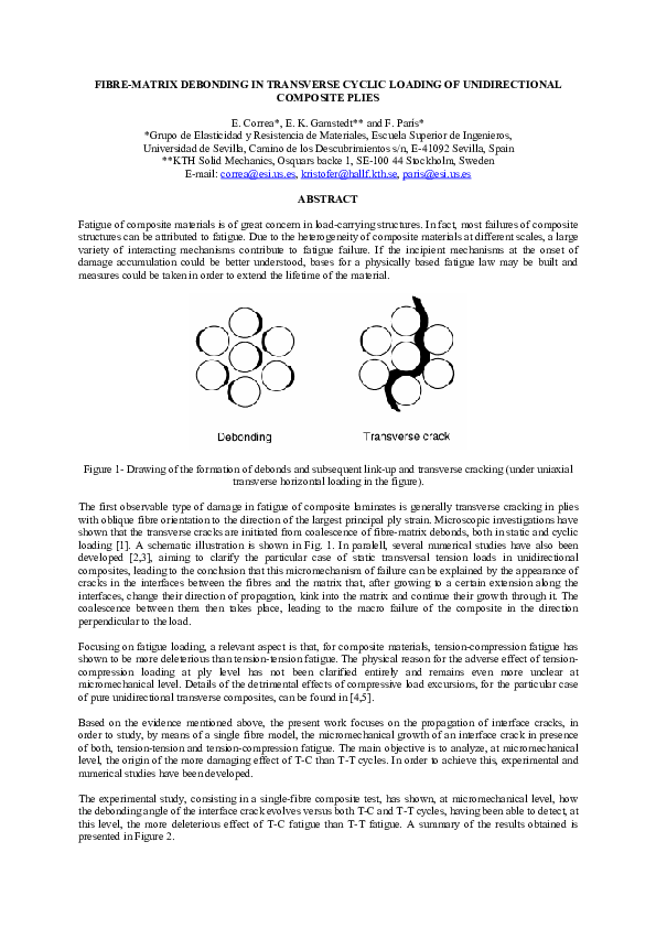 (PDF) FIBRE-MATRIX DEBONDING IN TRANSVERSE CYCLIC LOADING OF ...