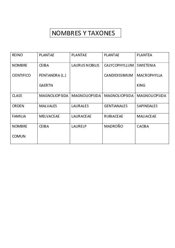 (DOC) NOMBRES Y TAXONES