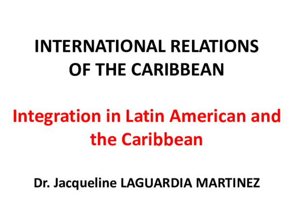 (PDF) Traditional Integration in Latin American and the Caribbean