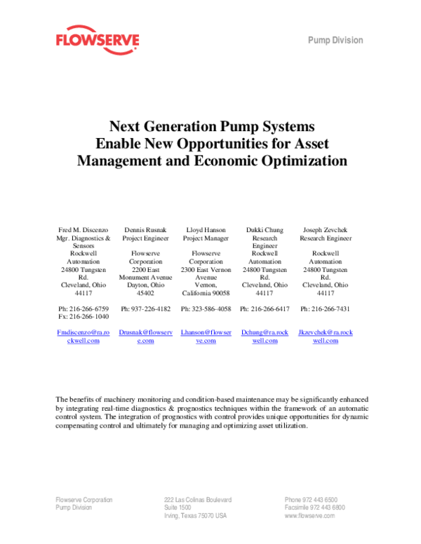 (PDF) Next Generation Pump Systems Enable New Opportunities for Asset ...