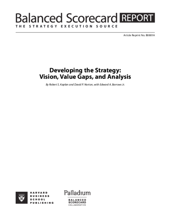 Developing the Strategy: Vision, Value Gaps, and Analysis