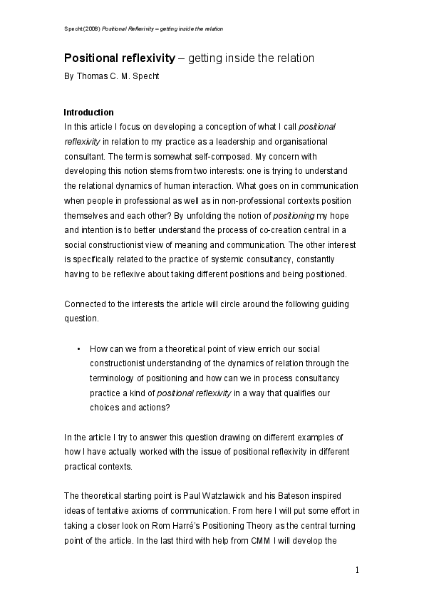 (PDF) Positional Reflexivity - getting inside the relation