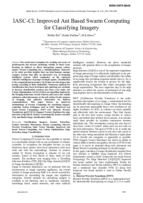 (PDF) IASC-CI: Improved Ant Based Swarm Computing for Classifying Imagery