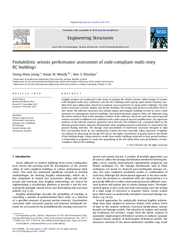(PDF) Probabilistic seismic performance assessment of code-compliant multi-story RC buildings