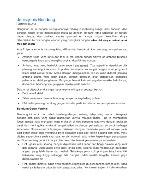(DOC) Jenis-jenis Bendung