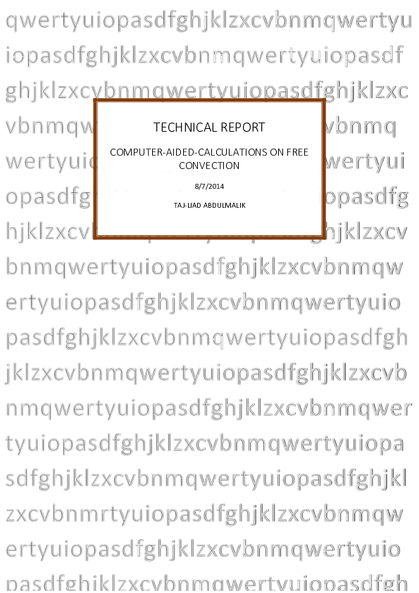 (PDF) Technical report on computer-aided-calculation on Free Convection