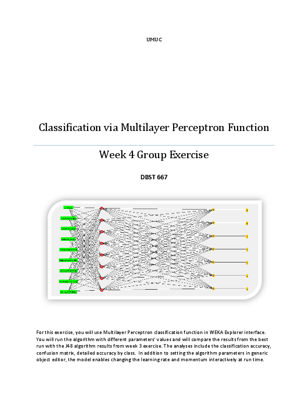 DBST 667 Multilayer Perceptron Exercise