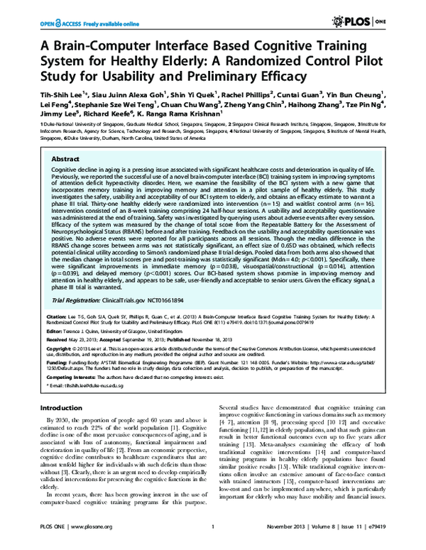 (PDF) A Brain-Computer Interface Based Cognitive Training System for ...
