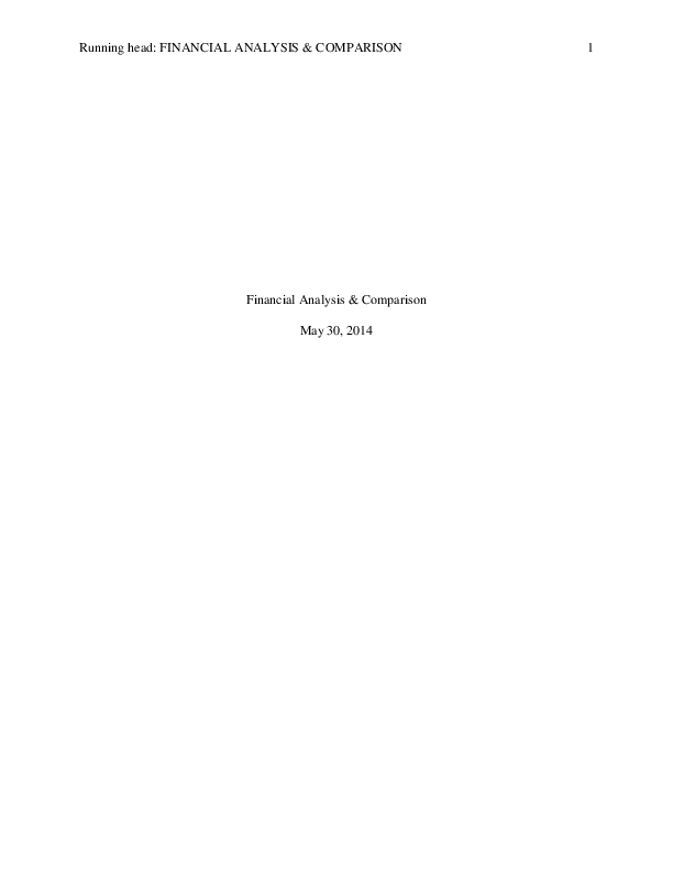 (DOC) Financial Analysis & Comparison