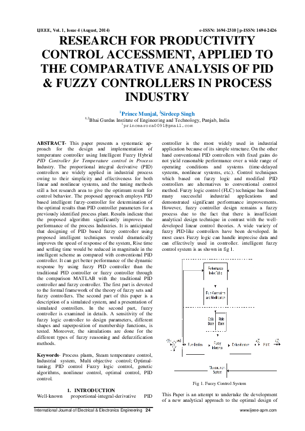 (PDF) RESEARCH FOR PRODUCTIVITY CONTROL ACCESSMENT, APPLIED TO THE ...