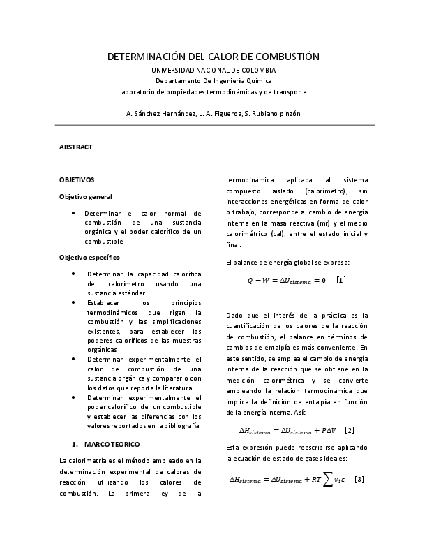 (DOC) Calor de combustion