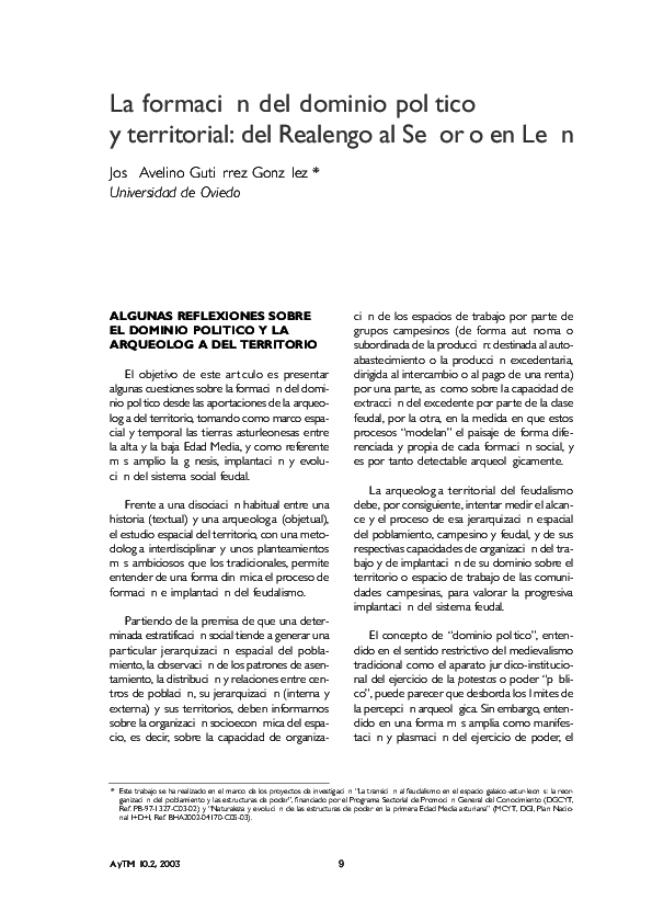 (PDF) La formación del dominio político y territorial: del Realengo al ...