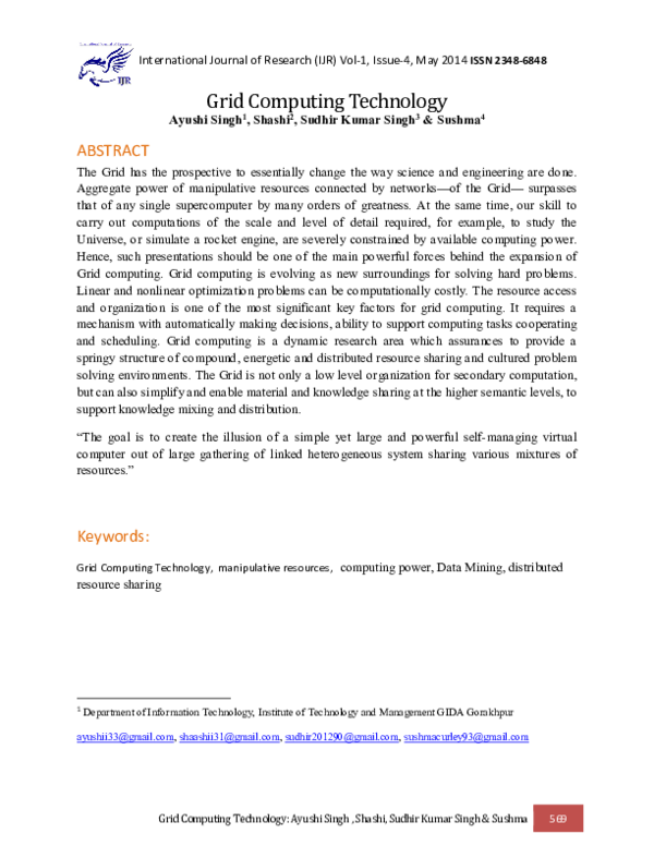 (PDF) Grid Computing Technology