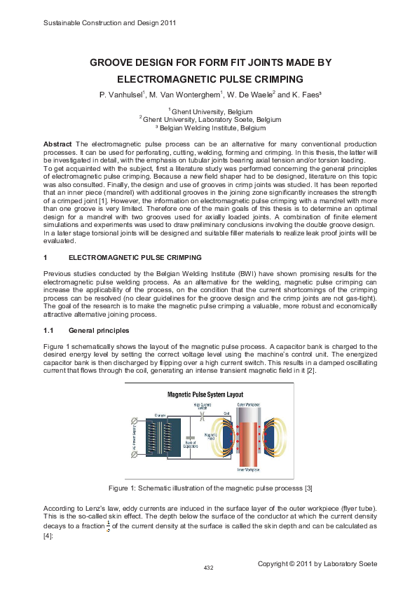 (PDF) Groove design for form fit joints made by electromagnetic pulse ...