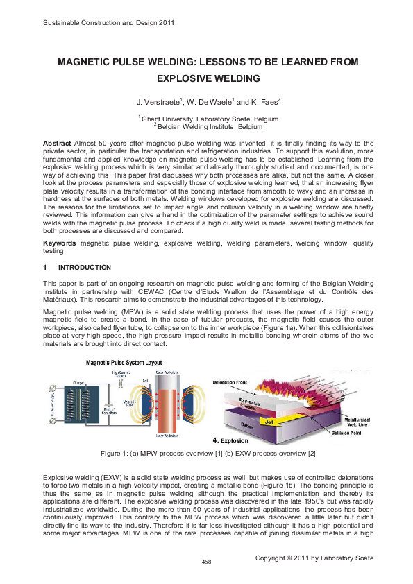 (PDF) Magnetic pulse welding: lessons to be learned from explosive welding