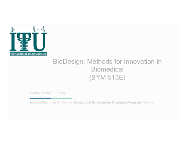 (PDF) BioDesign: Methods for Innovation in Biomedical