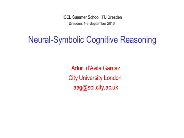 (PDF) Neural-Symbolic Cognitive Reasoning