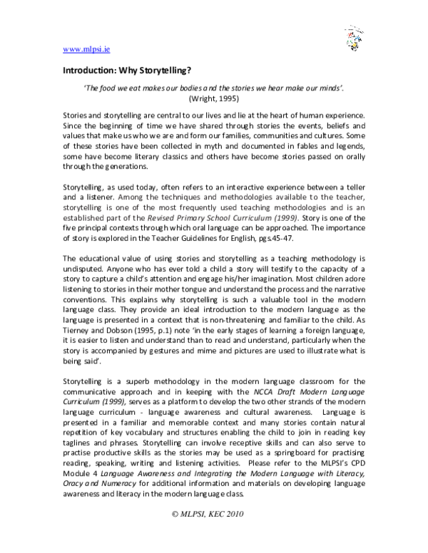 (PDF) Introduction: Why Storytelling