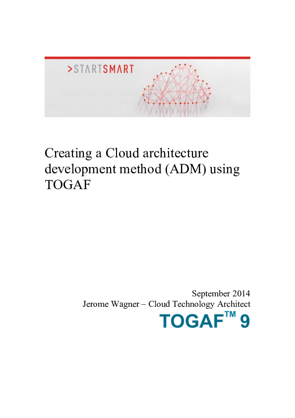 (PDF) Creating a Cloud architecture development method (ADM) using TOGAF