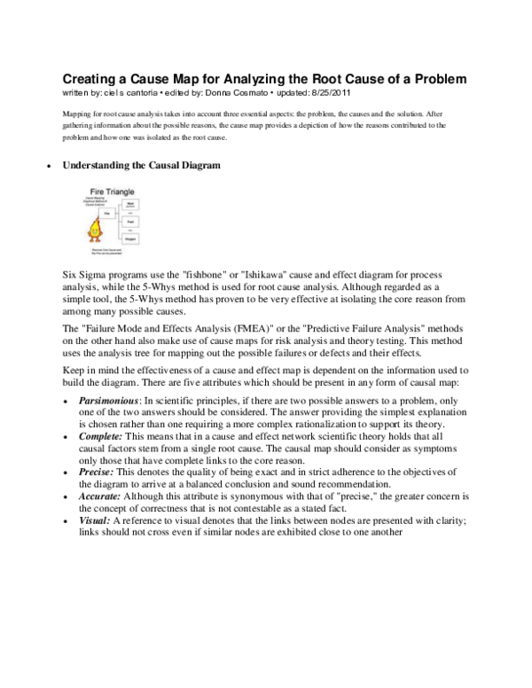 (DOC) Creating a Cause Map for Analyzing the Root Cause of a Problem ...