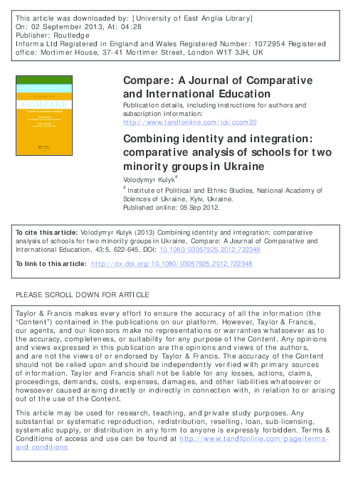 (PDF) Combining identity and integration: comparative analysis of ...