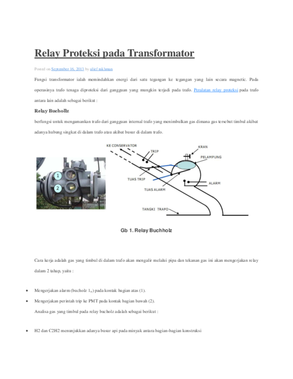 (DOC) Relay Proteksi pada Transformator Posted