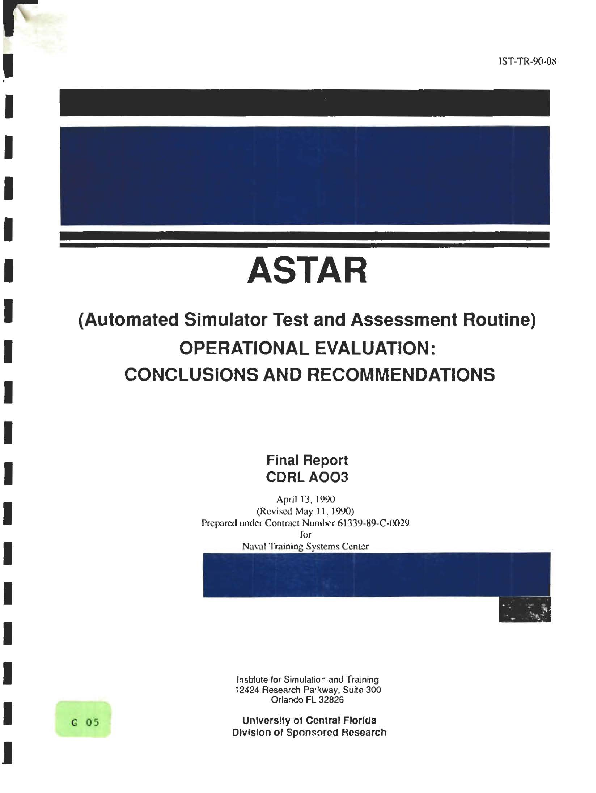 (PDF) Automated Simulator Test and Assessment Routine (ASTAR ...